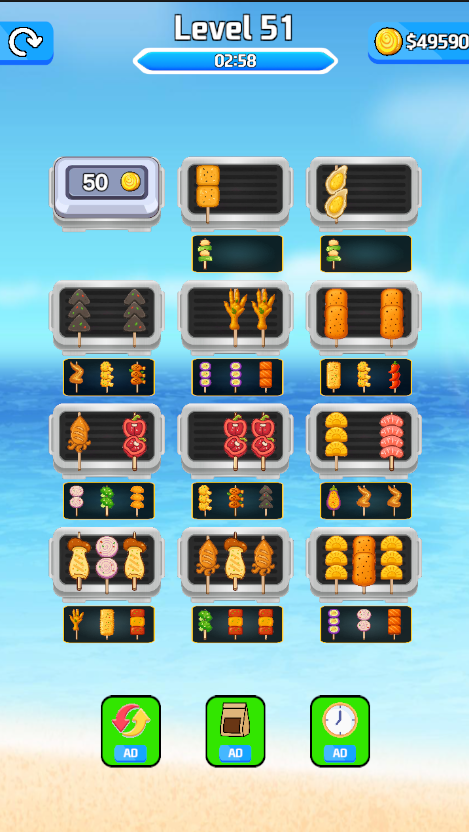 Bbq Grill Food Sort Puzzle Unity Game Source Code By Nextlevelgames007